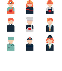 Cute kids in various professions set smiling Vector Image