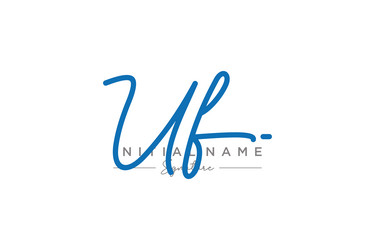 Initial uf signature logo template hand drawn Vector Image