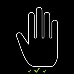 Human hand white color icon Royalty Free Vector Image