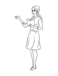 School principal coloring page for kids Royalty Free Vector