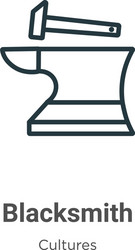 Blacksmith icon in filled thin line outline Vector Image