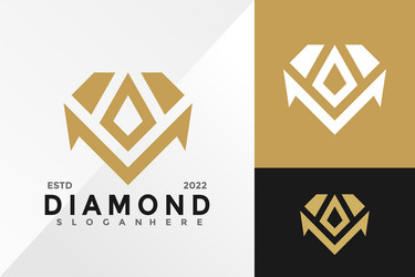 Diamond jewellery letter m logo design Royalty Free Vector