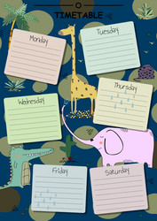 School timetable background for students or pupils