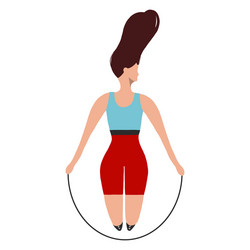 Cute girl jumping on rope cartoon character Vector Image
