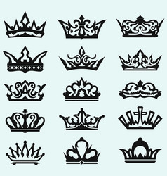 Crown collection Royalty Free Vector Image - VectorStock