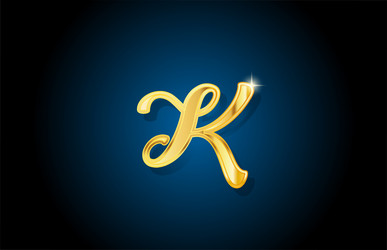 Gold golden k alphabet letter icon for corporate Vector Image