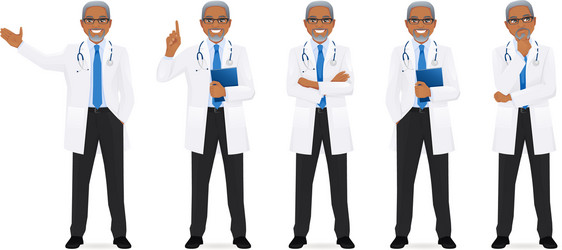 Male doctor set Royalty Free Vector Image - VectorStock