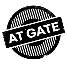 At gate rubber stamp Royalty Free Vector Image