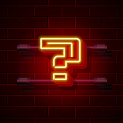 Neon question mark with glitch effect abstract Vector Image