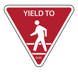 Bicycles yield to pedestrians sign isolated Vector Image