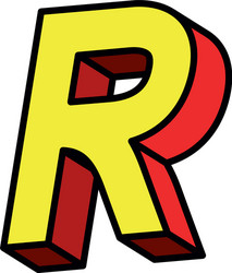 3d r letter design Royalty Free Vector Image - VectorStock