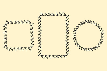 Frame outline set hand drawn decorative doodle Vector Image