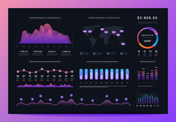 Data dashboard modern infographic ui interface Vector Image