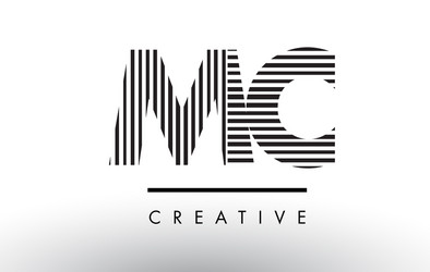 Mc letter logo with cutted and intersected design Vector Image