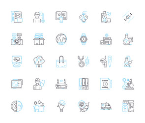 Human body linear icons set anatomy physiology Vector Image