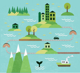 Cartoon map Royalty Free Vector Image - VectorStock