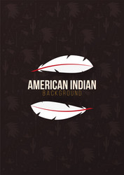 Native north american indian banner with feather Vector Image