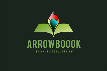 Pencil and book logo design graphic Royalty Free Vector