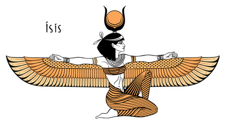 Isis the goddess of ancient egypt Royalty Free Vector Image