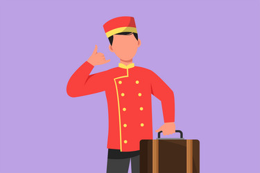 Cartoon flat style drawing maid in hotel standing Vector Image