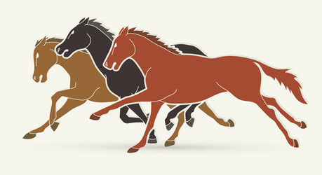 Three Horses Running Vector Images (59)