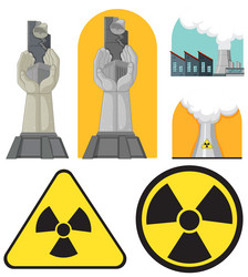 Nuclear symbols on white background Royalty Free Vector