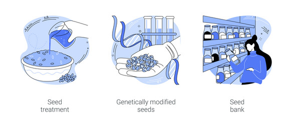 Seed treatment and modification isolated cartoon Vector Image