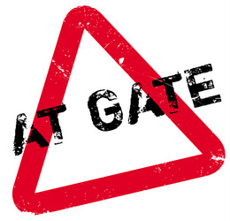 At gate rubber stamp Royalty Free Vector Image