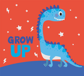Grow up lettering and one kids Royalty Free Vector Image