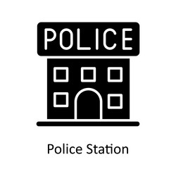 Police station outline icons simple stock Vector Image