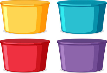 Set of colorful buckets Royalty Free Vector Image
