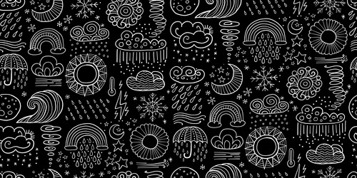 Weather seamless pattern meteorology symbols Vector Image