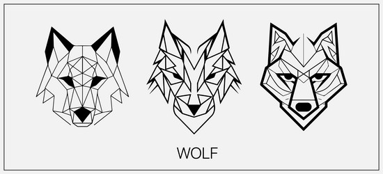 Abstract luxury wolf head monogram logo design Vector Image