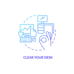 Clear your desk turquoise concept icon Royalty Free Vector