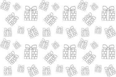 Doodle linear gift pattern kids hand drawing Vector Image