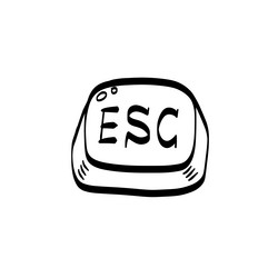 Esc button icon hand drawn control key Royalty Free Vector