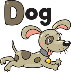 Cartoon dog flashcard for children Royalty Free Vector Image