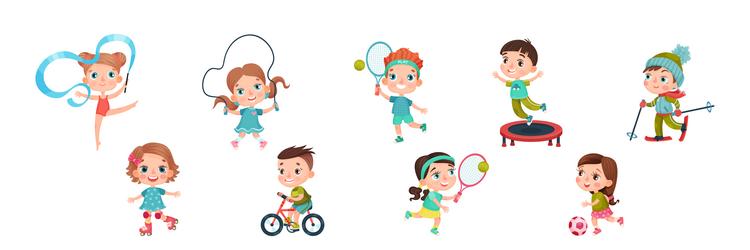 Little kids engaged in sport and physical activity