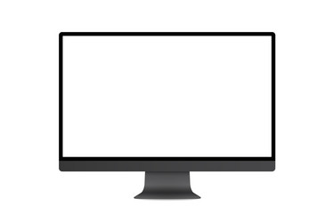 Pc monitor mock up with white screen in 3d style Vector Image