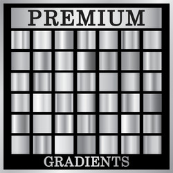 Steel iron color gradient collection of swatches Vector Image