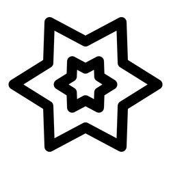 Six point star flat icon isolated on white Vector Image