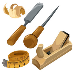 Carpenter with wood and tools Royalty Free Vector Image