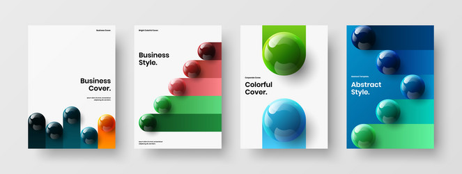 Isolated realistic balls presentation layout set Vector Image