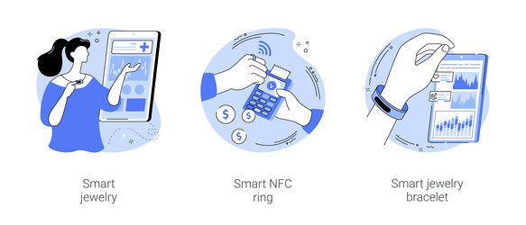 Smart nfc ring isolated cartoon Royalty Free Vector Image