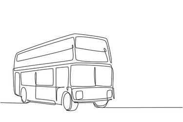 Continuous one line drawing double decker buses Vector Image