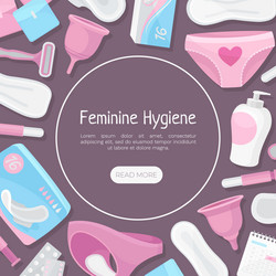 Feminine hygiene banner with intimate sanitary Vector Image