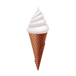 Egg waffle with caramel ice-cream realistic Vector Image