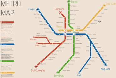 Abstract metro map in shape heart Royalty Free Vector Image