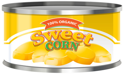 Sweet corn food can Royalty Free Vector Image - VectorStock