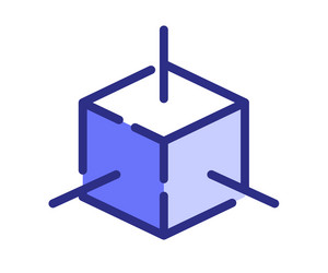 3d modeling dimension single isolated icon Vector Image